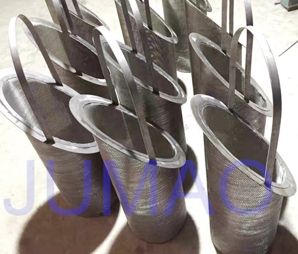 Industrial 316 SS Basket Filter Elements / Sintered Wire Mesh Filter ...